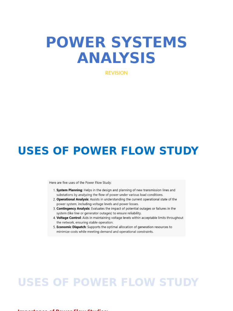 POWER SYSTEMS ANALYSIS REVISION | PDF | Electrical Engineering ...