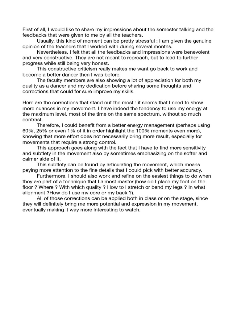 Talking Feedback Ulysse BERTIN | PDF