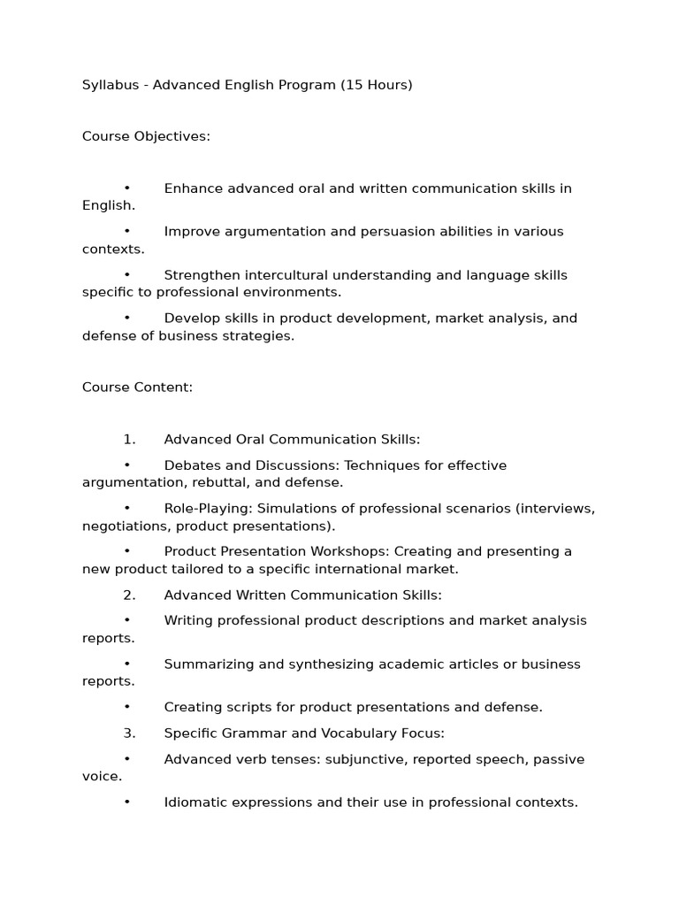 Syllabus PGE4 anglais renforcé final | PDF | Marketing Strategy | Marketing