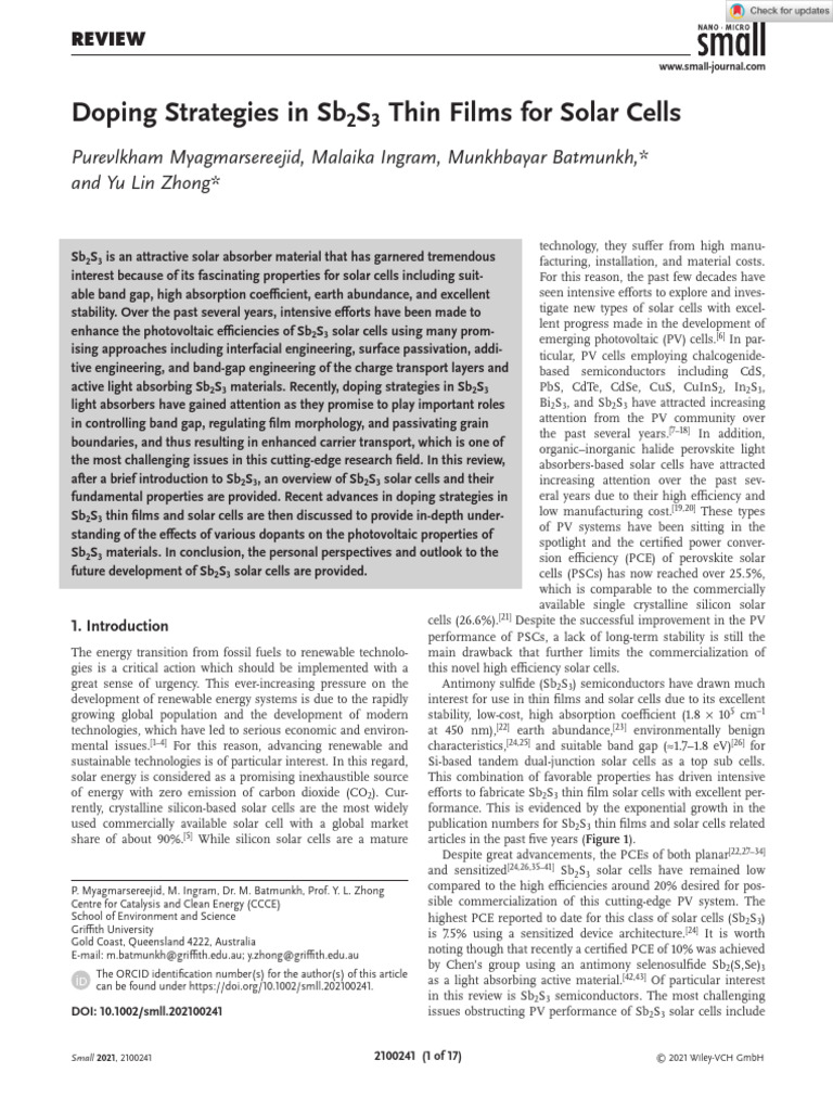 myagmarsereejid2021 | PDF | Doping (Semiconductor) | Solar Cell