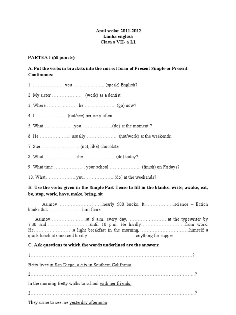 Teste Engleza | PDF | Ernest Hemingway