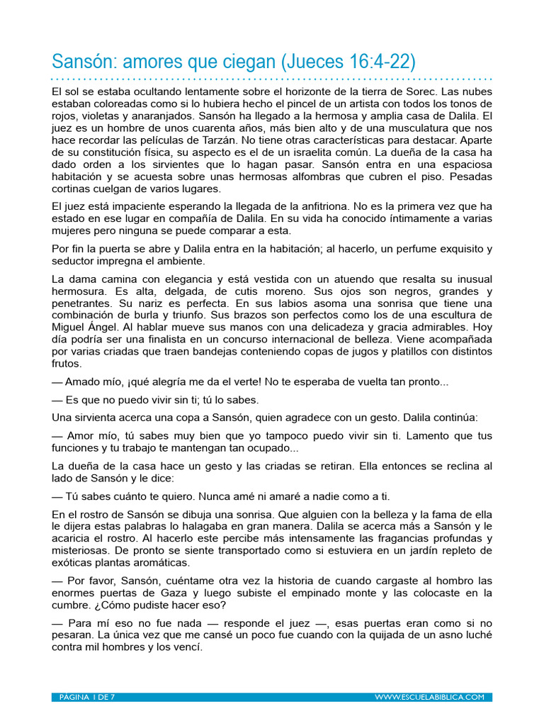 Sanson Amores Que Ciegan | PDF | Sansón | Dalila