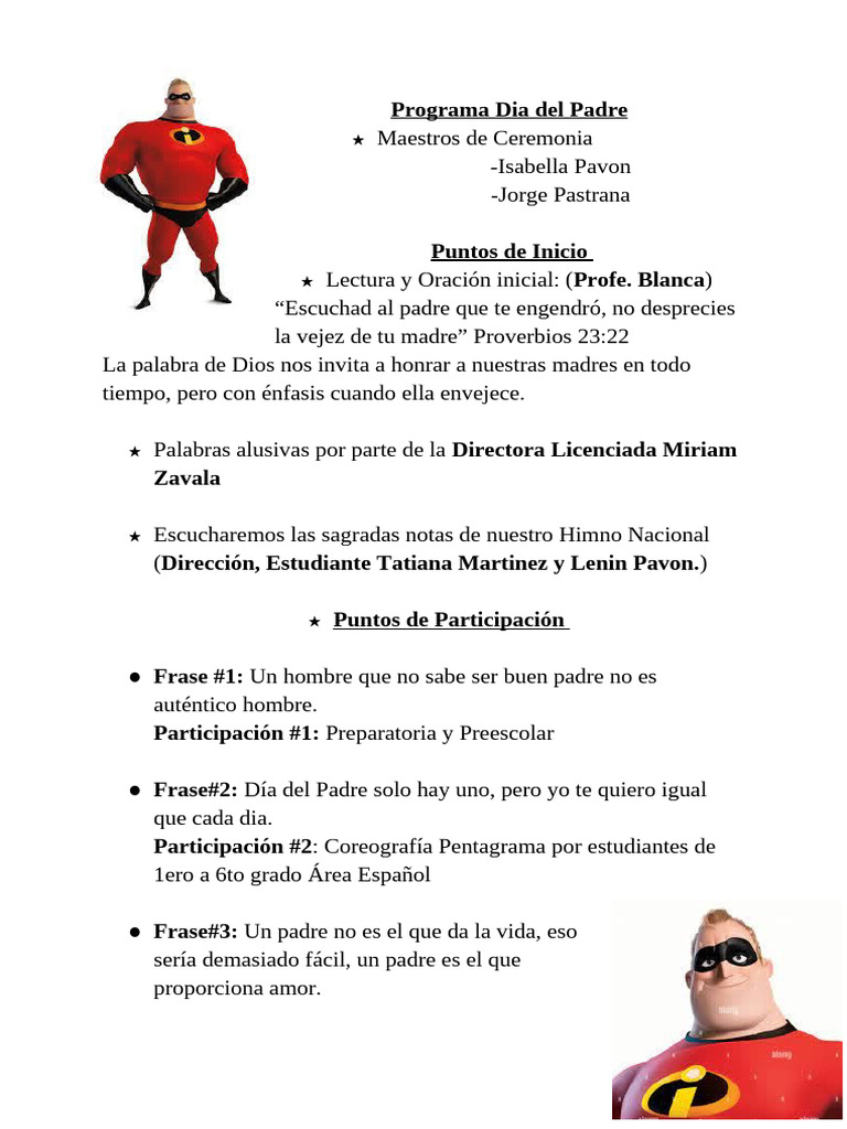 Programa Dia Del Padre | PDF