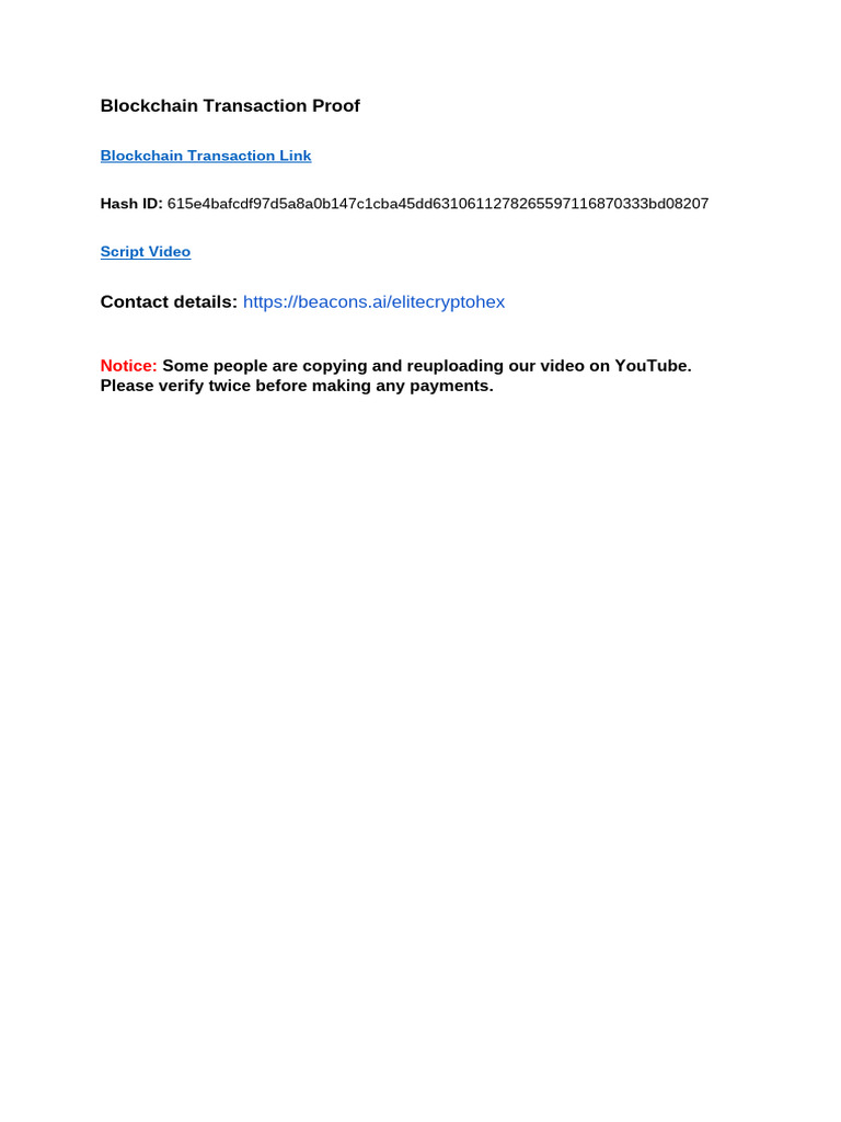 Blockchain Transaction | PDF