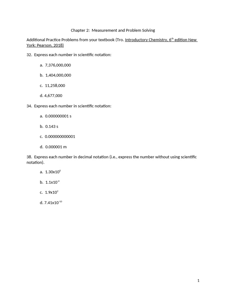 Chapter 2 Additional Practice Problems | PDF | Significant Figures | Density