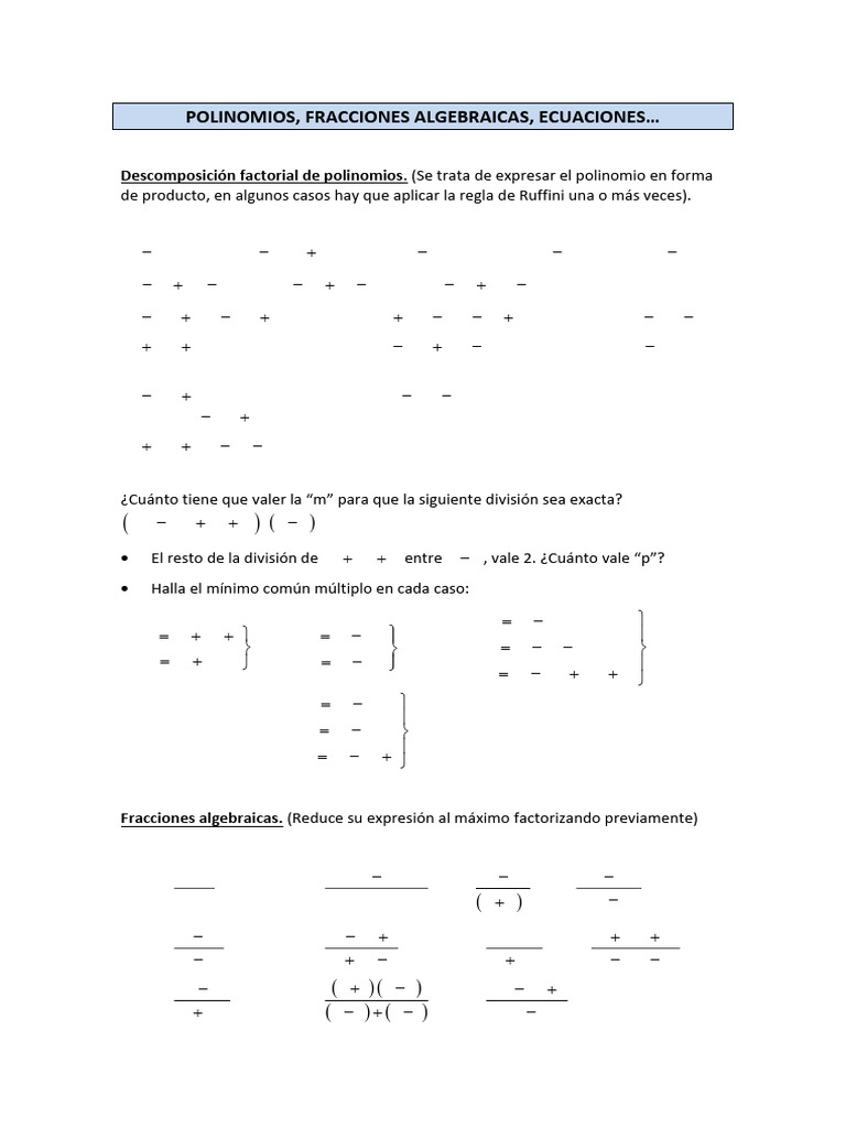 Ficha 1 Álgebra | PDF | Aritmética | Matemática Elemental