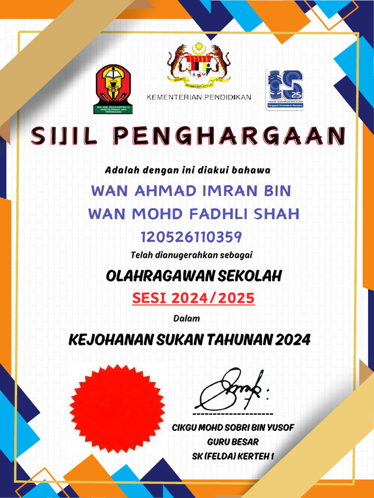 Sijil Koko 6aj 2024 (1) | PDF