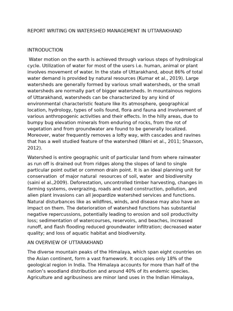 Watershed Management in Uttarakhand | PDF | Sustainability | Agriculture