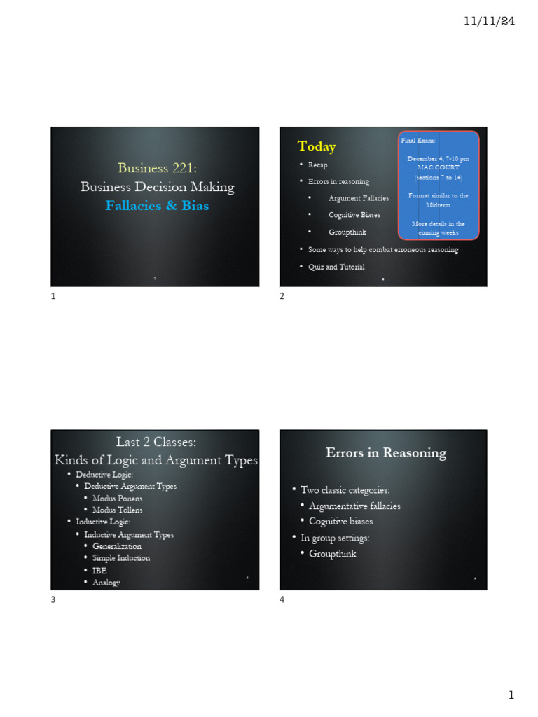 Class 9 Handout | PDF | Fallacy | Argument