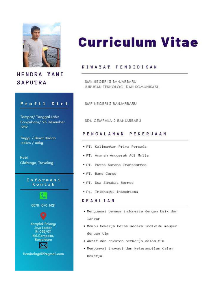 CV HENDRA LENGKAP_ | PDF
