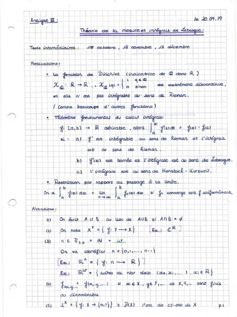 1.théorie de La Mesure Cours | PDF