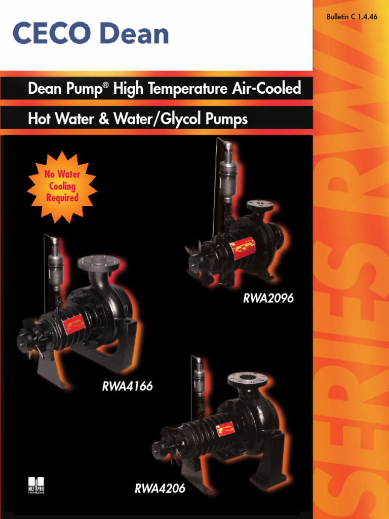 DEAN RWA Series Brochure | PDF | Pump | Bearing (Mechanical)