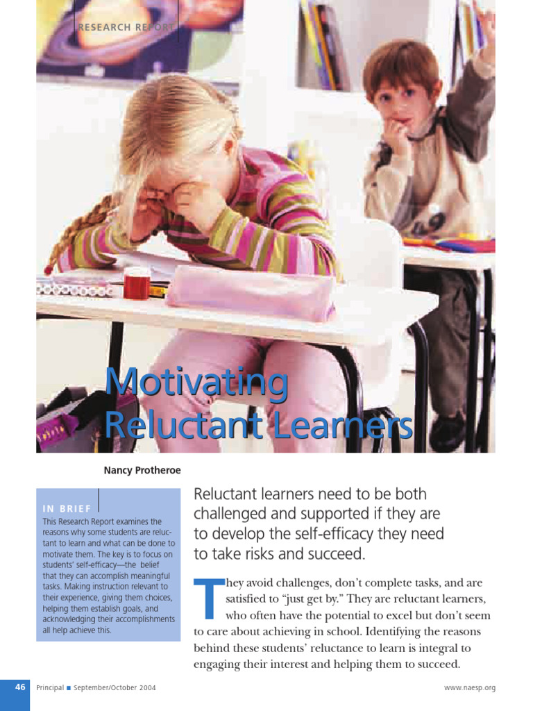 Motivating Reluctant Learners | PDF | Self Efficacy | Behavior Modification