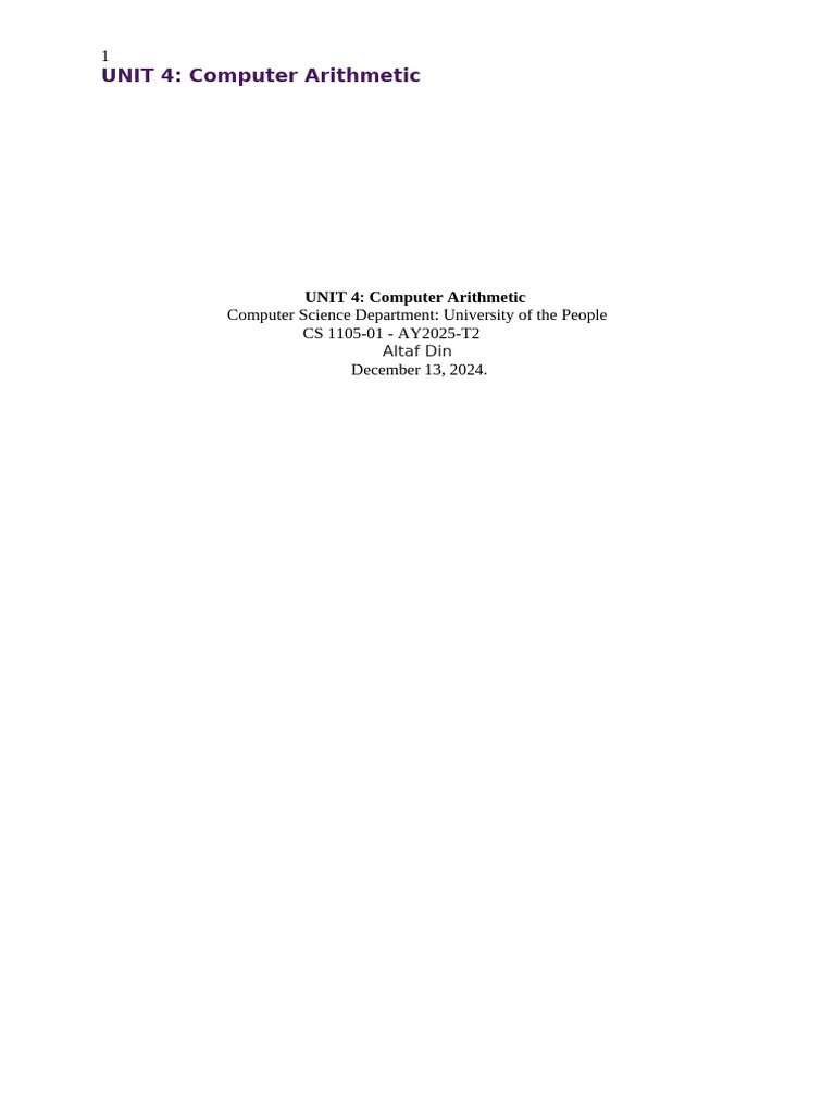 Unit 4 Computer Arithmetic Pdf Central Processing Unit Computer 2016