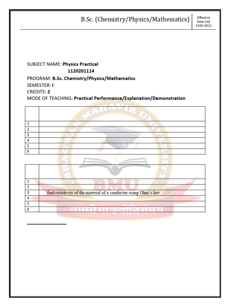 Physics Practical | PDF