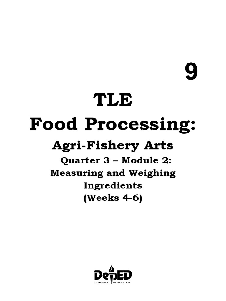 2_q3 Food Processing | PDF | Weighing Scale | Calibration