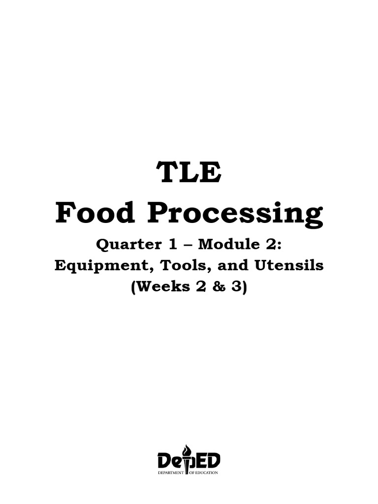 M2-WK2WK3 - Q1 Tle Food Processing | PDF | Cookware And Bakeware