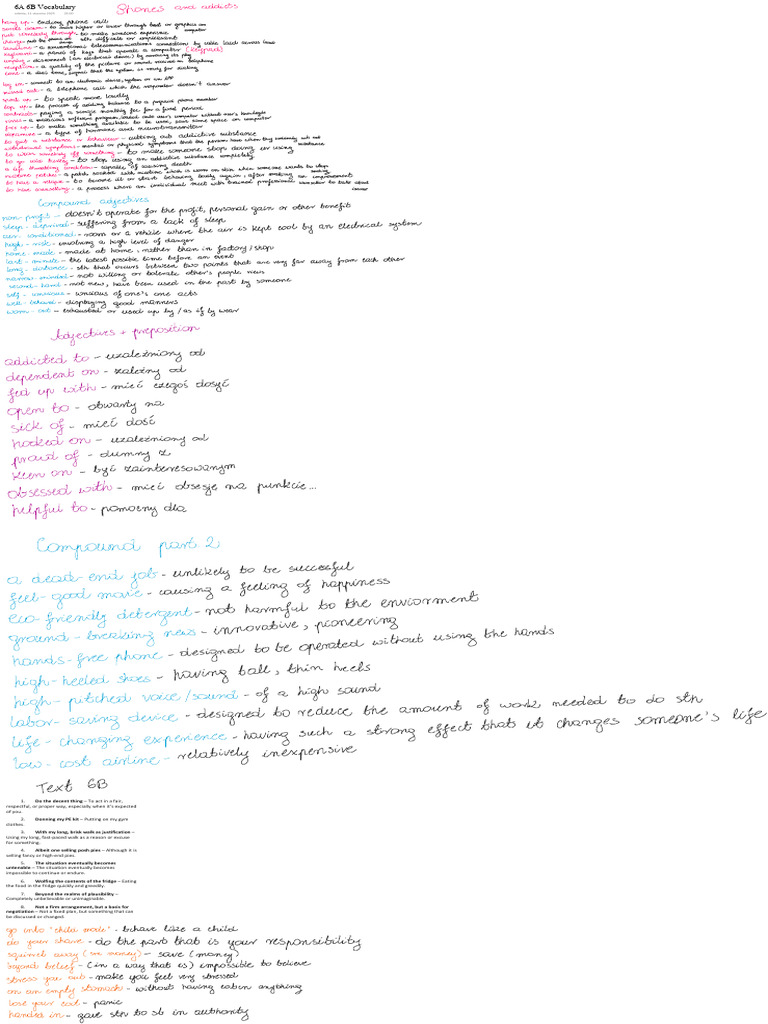 6A 6B Vocabulary | PDF