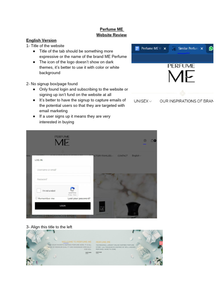 Perfume ME Website Review | PDF | Computing | Cyberspace