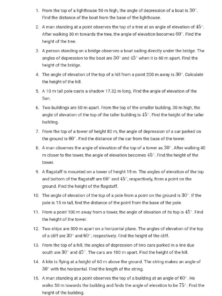 HEIGHTS AND DISTANCE | PDF