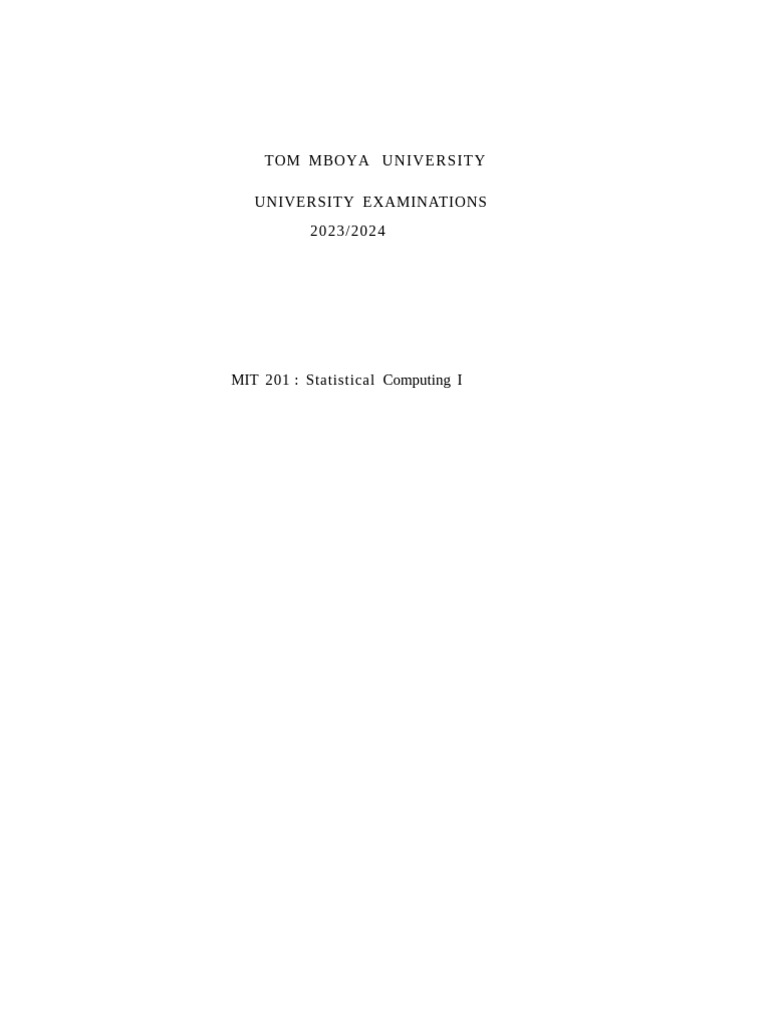 Mit 201 End of Semester Exams | PDF | Educational Stages