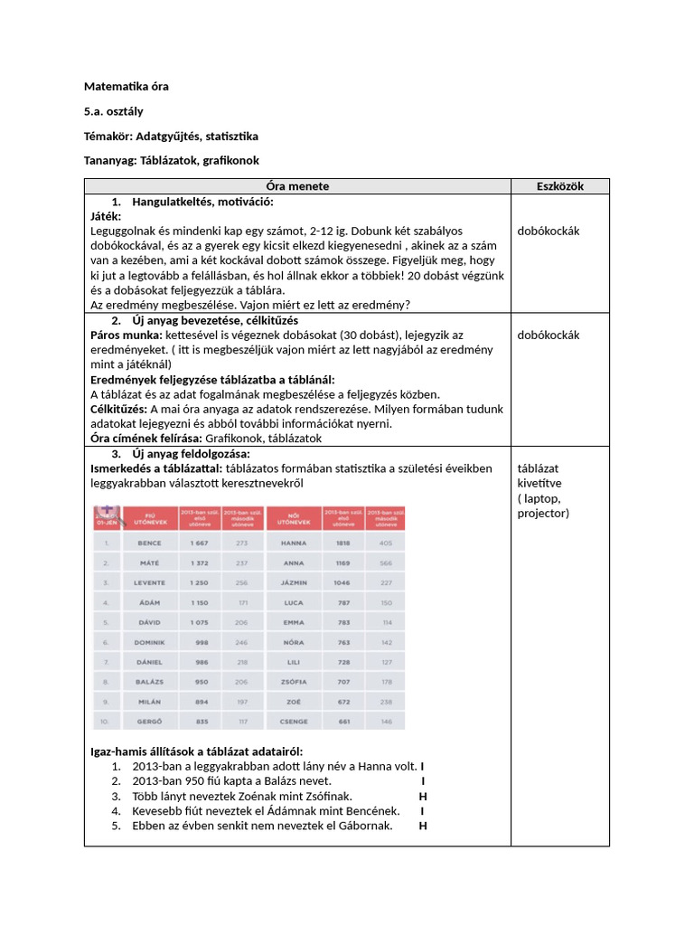 5.a. Matek Óra | PDF