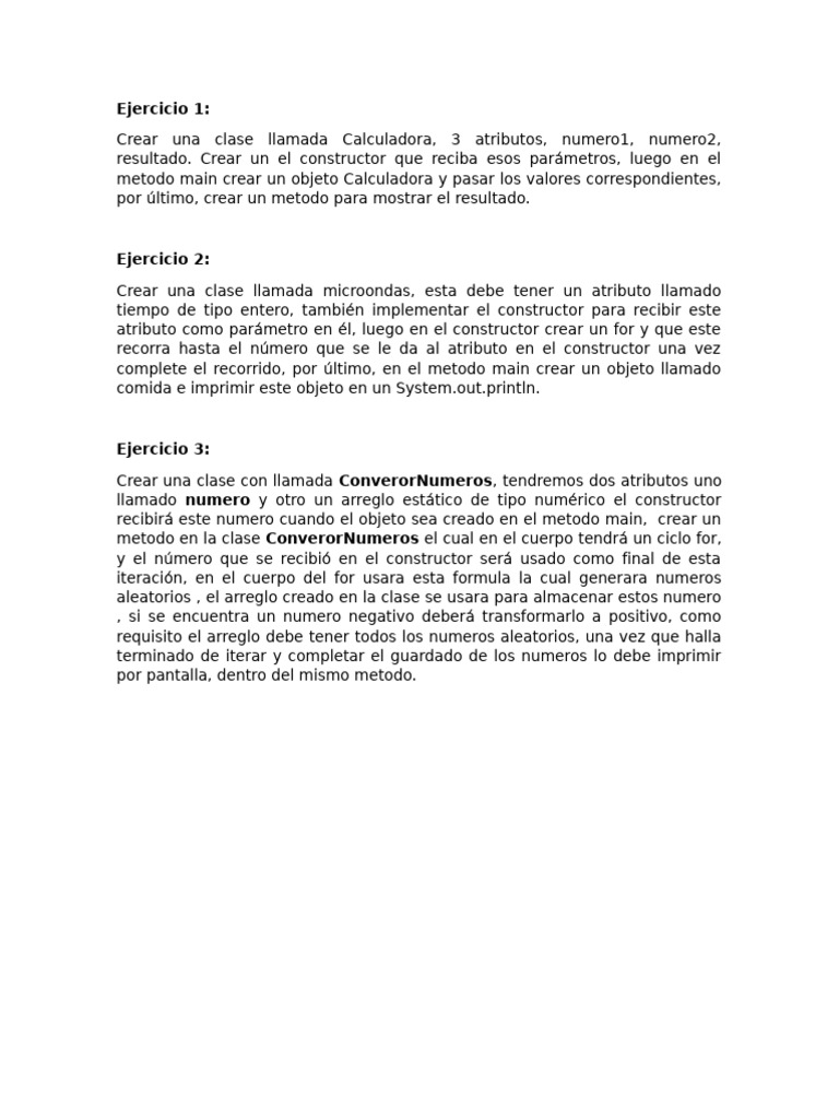 Ejercicios Pra POO | PDF