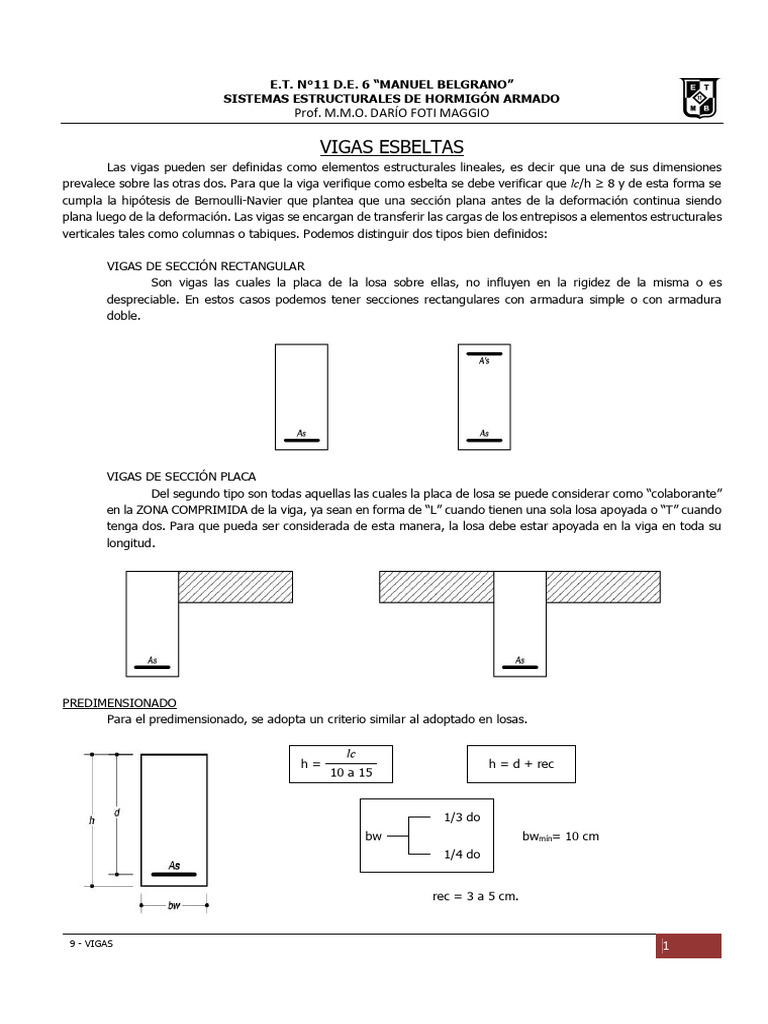 9 - Vigas Esbeltas | PDF | Viga (Estructura) | Braguero