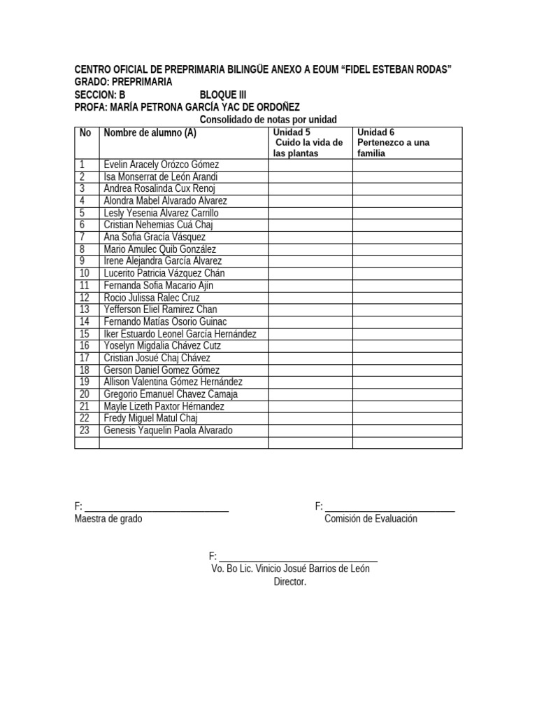 Consolidado de Notas Por Colores | PDF