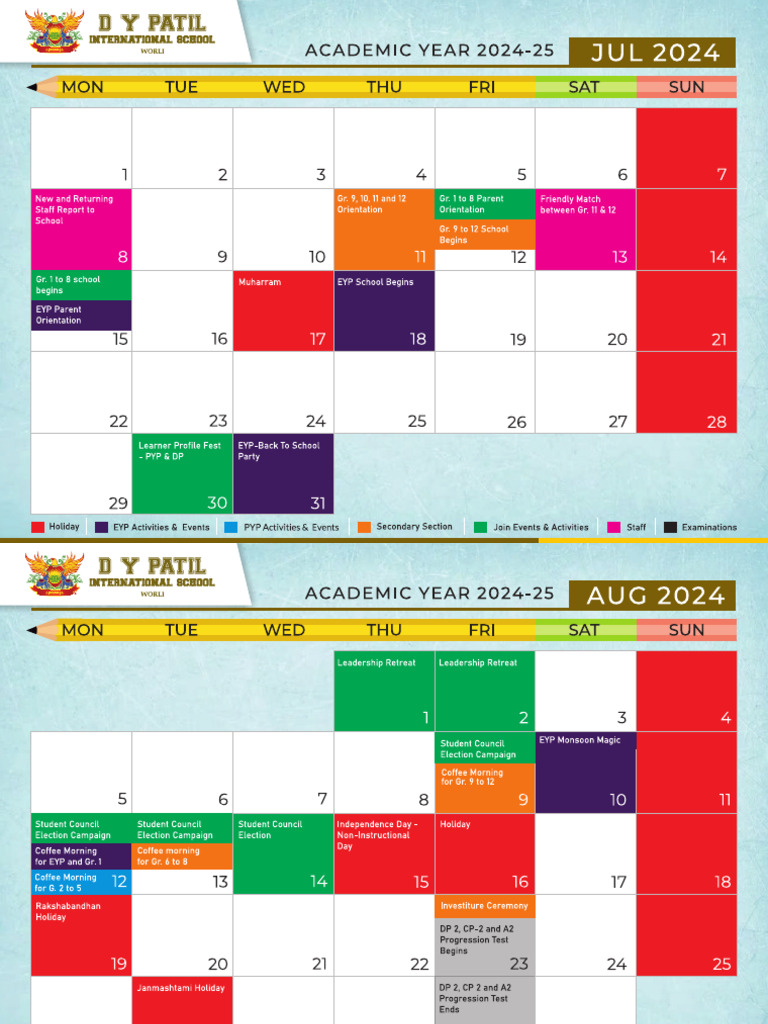 Academic Year Planner 2024-25 - Parents Copy (1) - Compressed | PDF