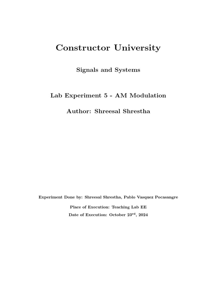 Sigsys Exp5 p56 Shrestha P | PDF | Frequency Modulation | Modulation