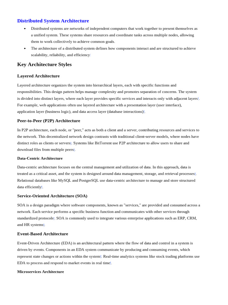 Distributed System Architecture | PDF | Peer To Peer | Client–Server Model
