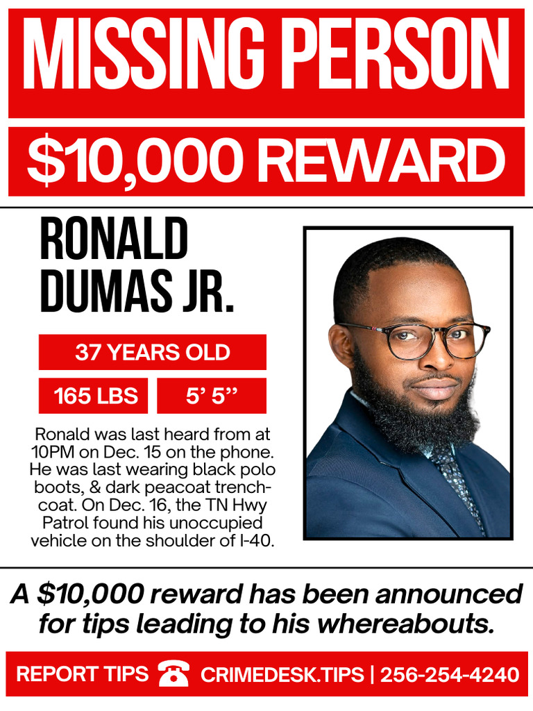 Missing Person: Ronald Dumas Jr. | PDF