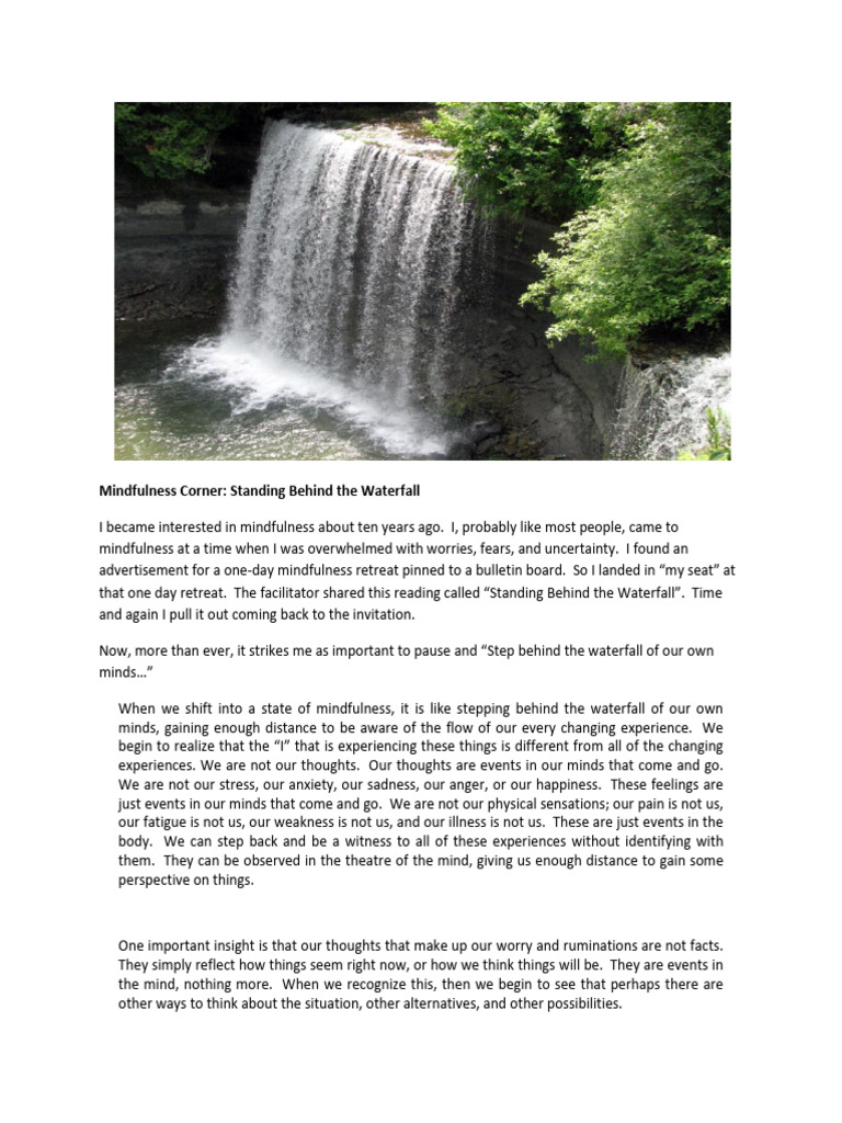 Standing Behind The Waterfall | PDF | Mindfulness | Thought