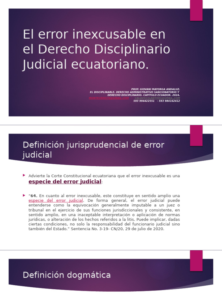 Error Inexcusable en Justicia Ecuatoriana | PDF | Caso de ley | Juez