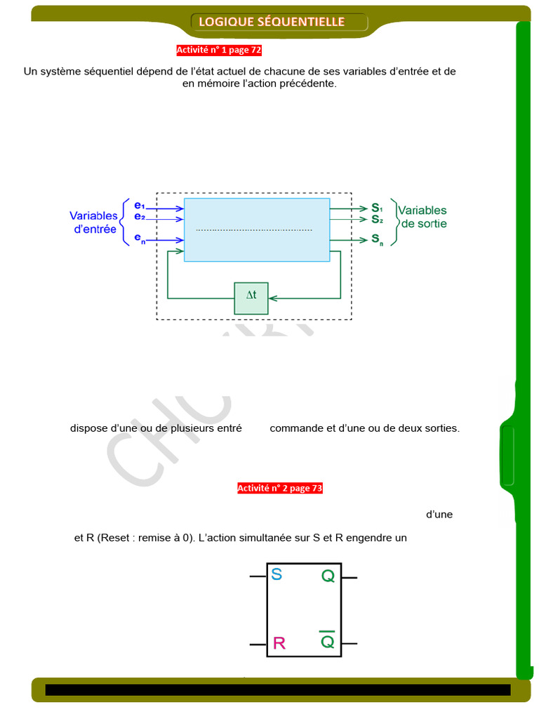 Systèmes Séquentiels | PDF | Ingénierie informatique | Technologie numérique