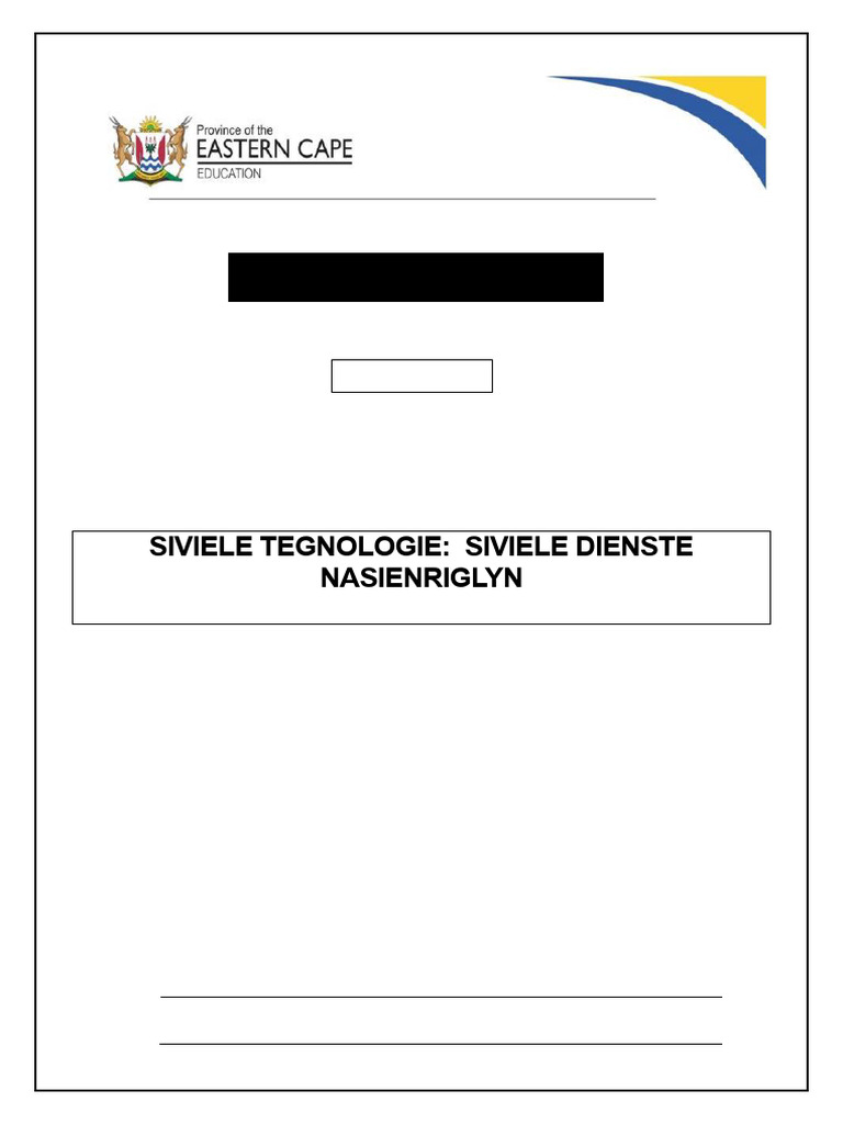 CIV TECH GR11 MEMO NOV2022 - Civil Services - Afrikaans | PDF