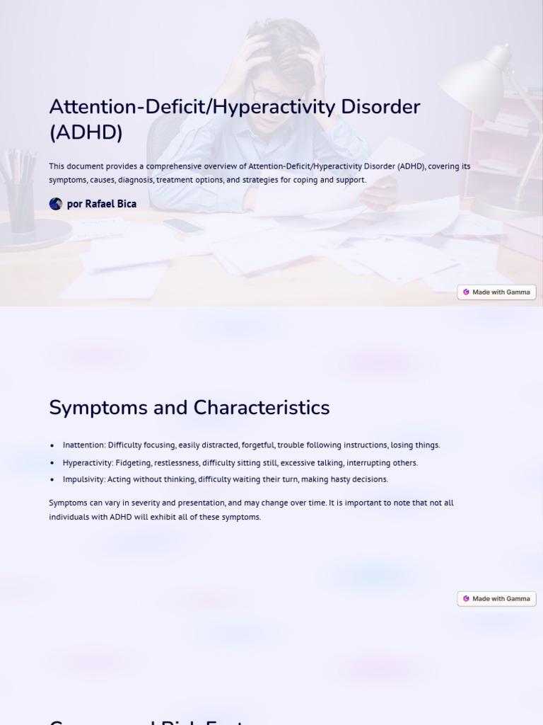 Attention DeficitHyperactivity Disorder ADHD | PDF
