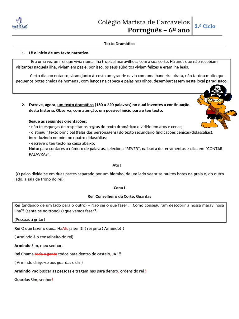 Texto Dramático - Narrativo em Texto Dramátic Francisco 6C | PDF | Pirataria