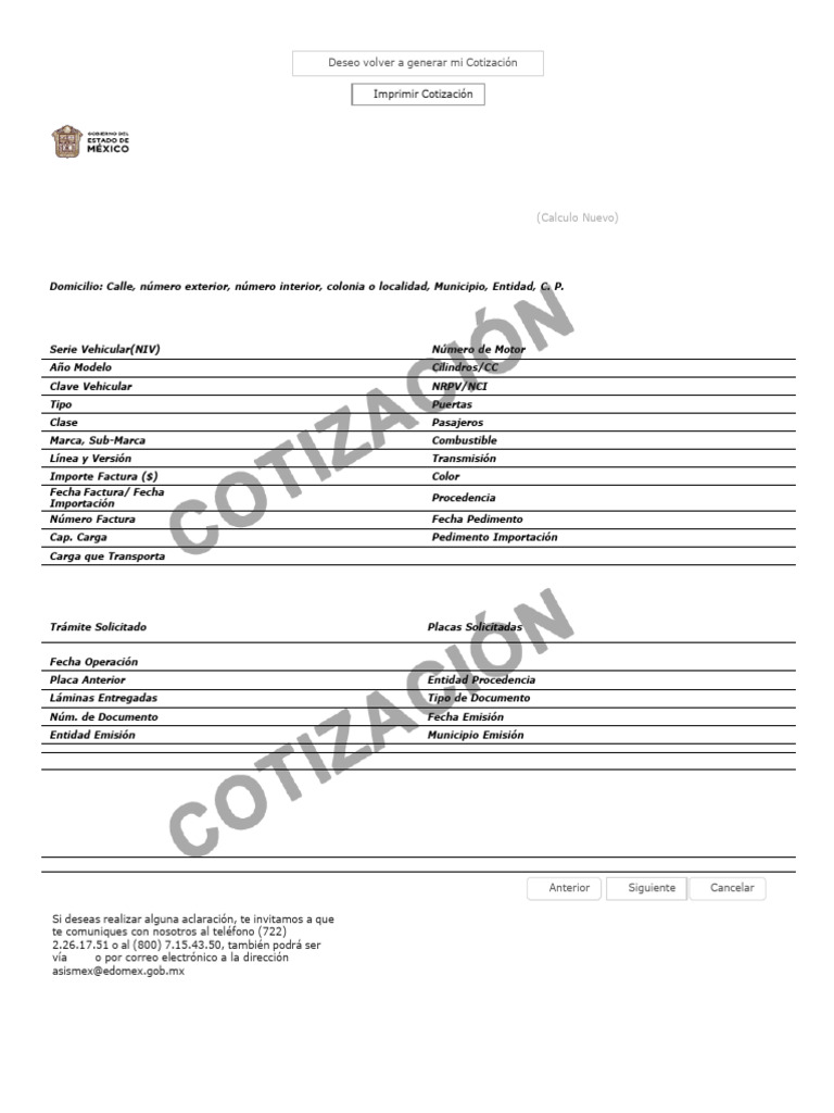 Portal de Servicios Al Contribuyente Cotizacion Baja CDMX Alta Edomex | PDF | Tecnologías ...