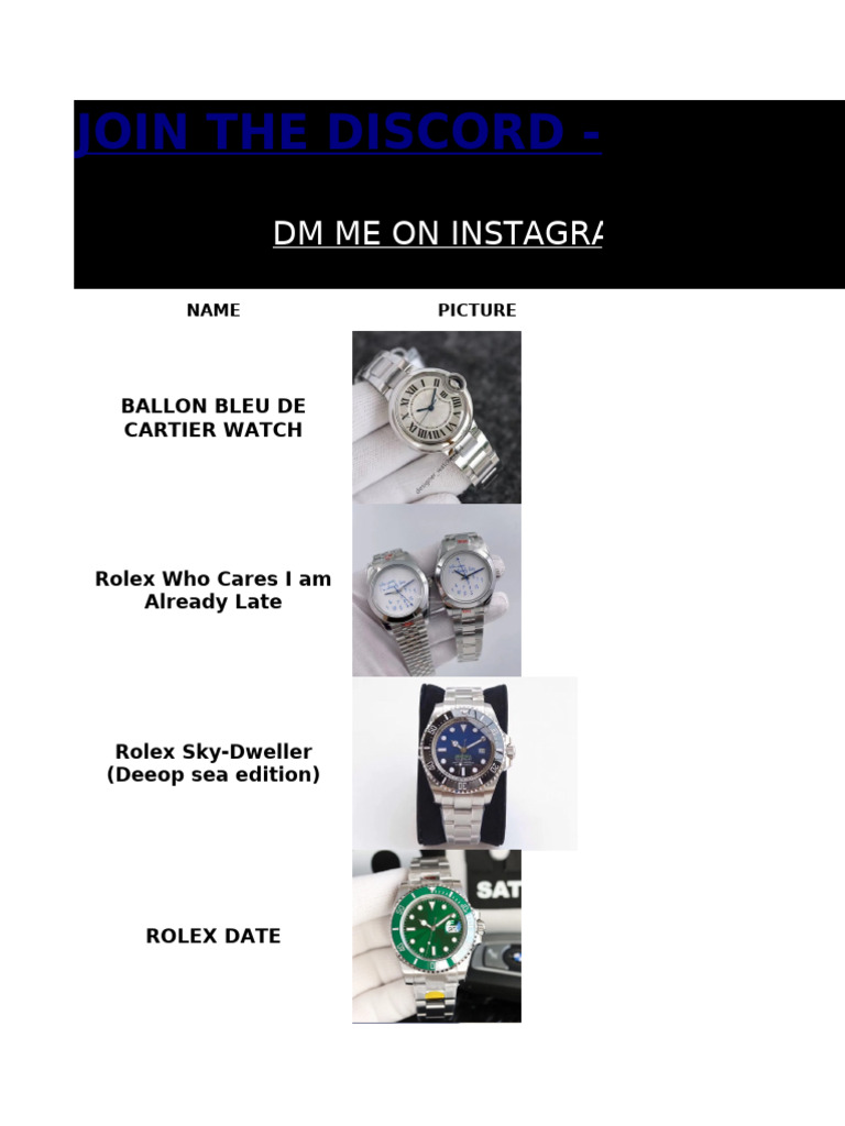 Rorus Watch Spreadsheet | PDF