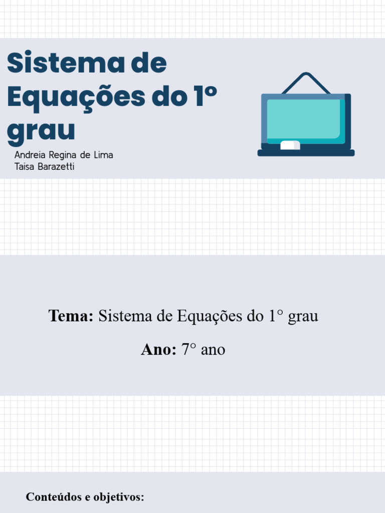 Sistema de Equações Do 1° Grau | PDF