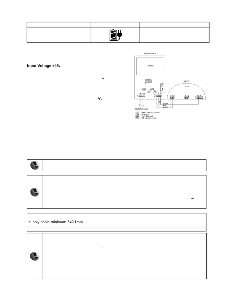 battery-backup-datasheet | PDF | Power Supply | Mains Electricity