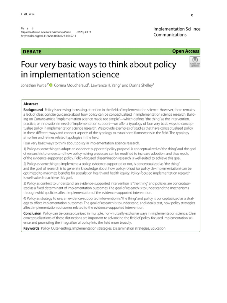 Purtle Et Al - 4 Basic Ways To Think About PP | PDF