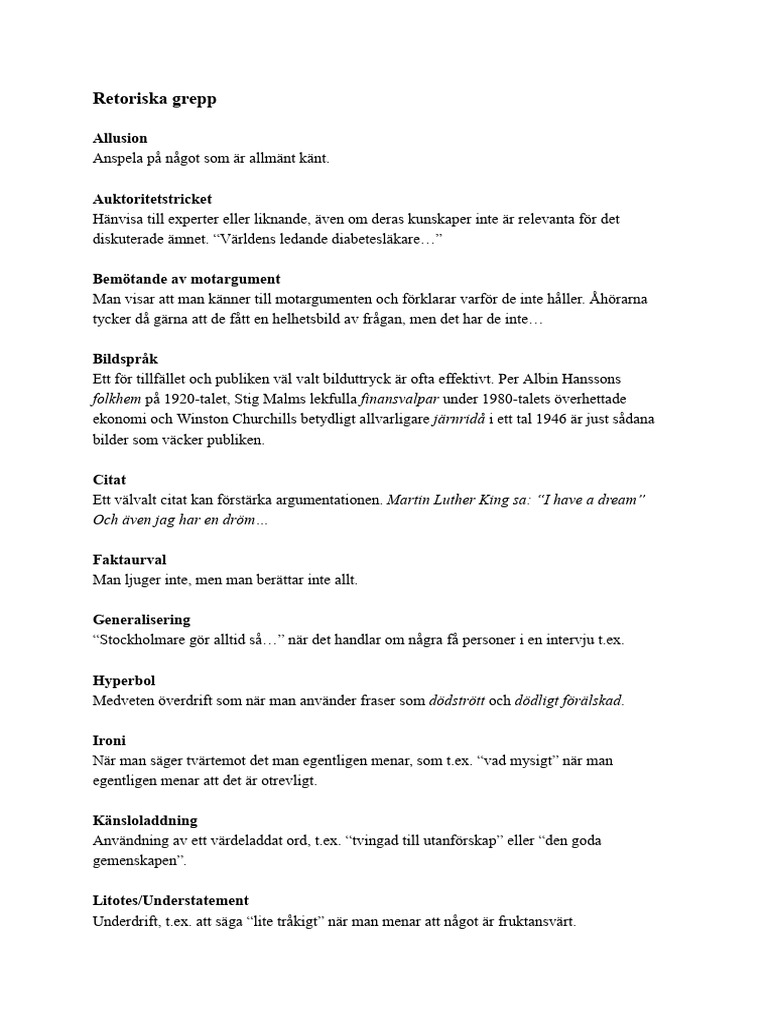 Retoriska Grepp | PDF