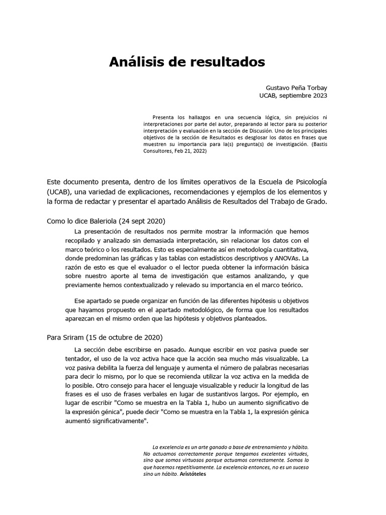 Análisis de Resultados | PDF | Estadísticas | Tamaño del efecto
