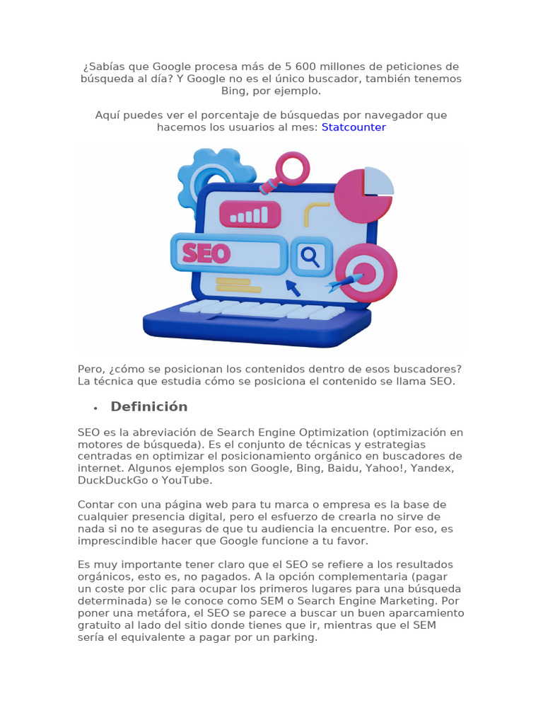 Qué Es El SEO | PDF | Posicionamiento en buscadores | Marketing de ...