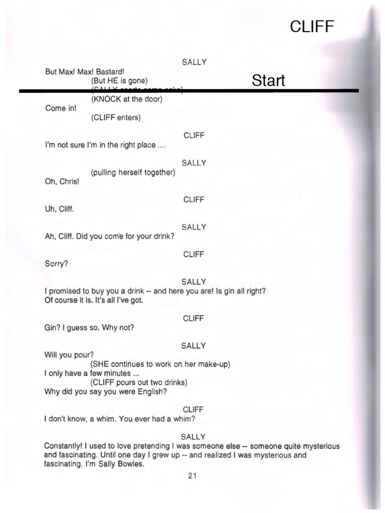 Cliff Audition Sides | PDF