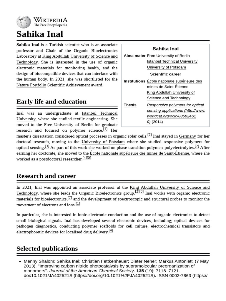 Sahika_Inal | PDF | Materials Science | Physical Sciences