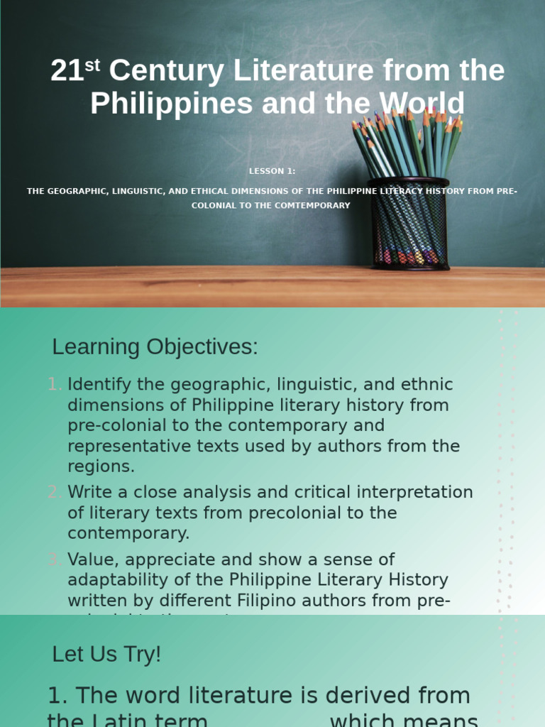 Q3 - M1 L1 21st Century Literature | PDF | Philippines